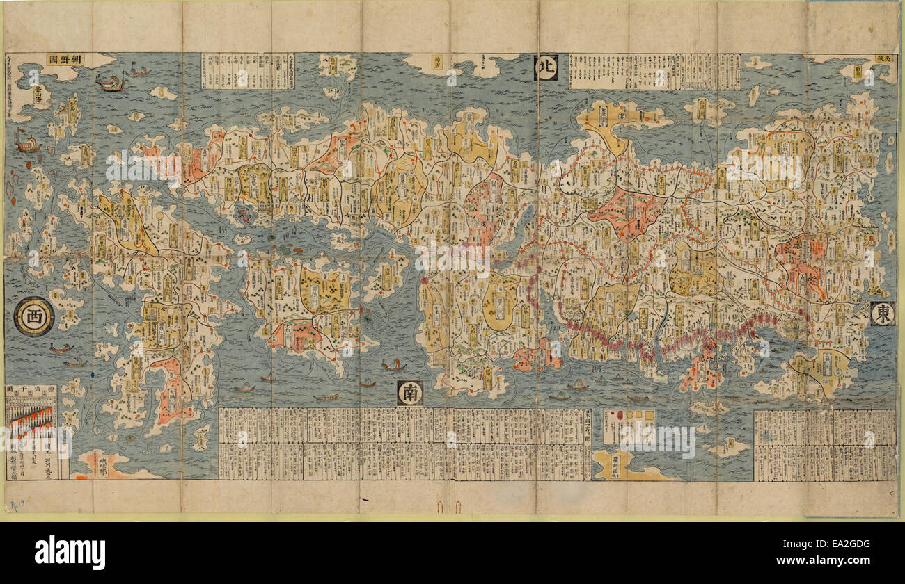 This map shows a detailed view of the mountains and seas of Japan ...