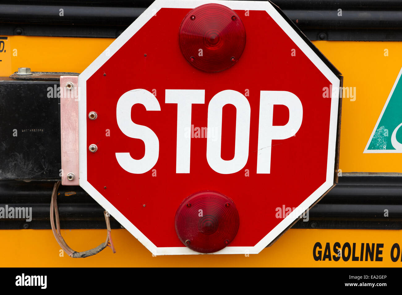 stop sign on a type a gmc north american short yellow school bus ...