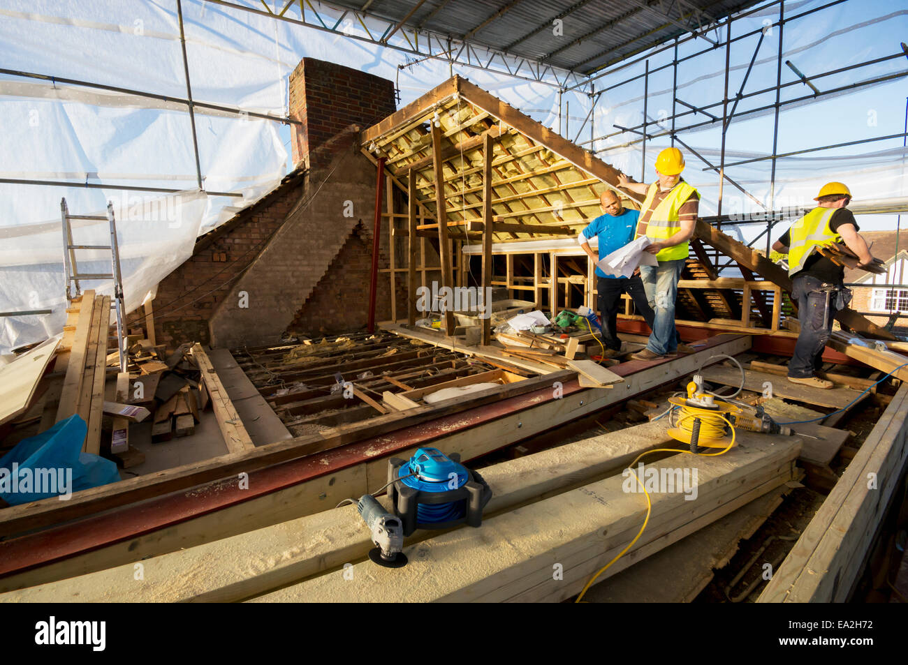 Loft conversion construction hi-res stock photography and images - Alamy