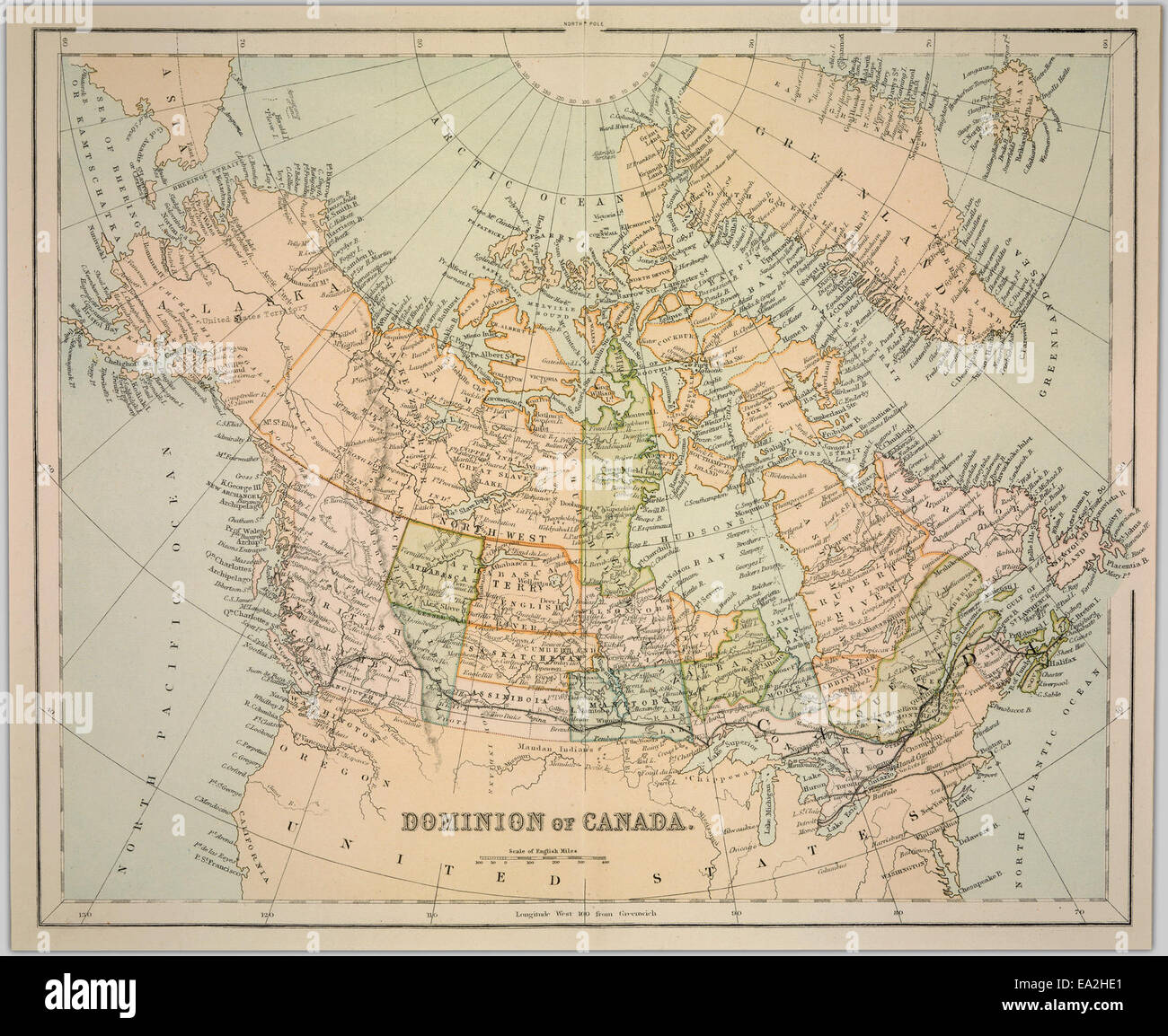This map shows the Dominion of Canada, highlighting its geographical ...