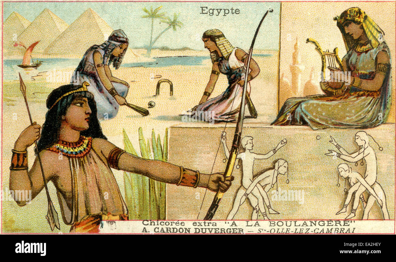 A photograph depicting individuals playing croquet in Egypt ...