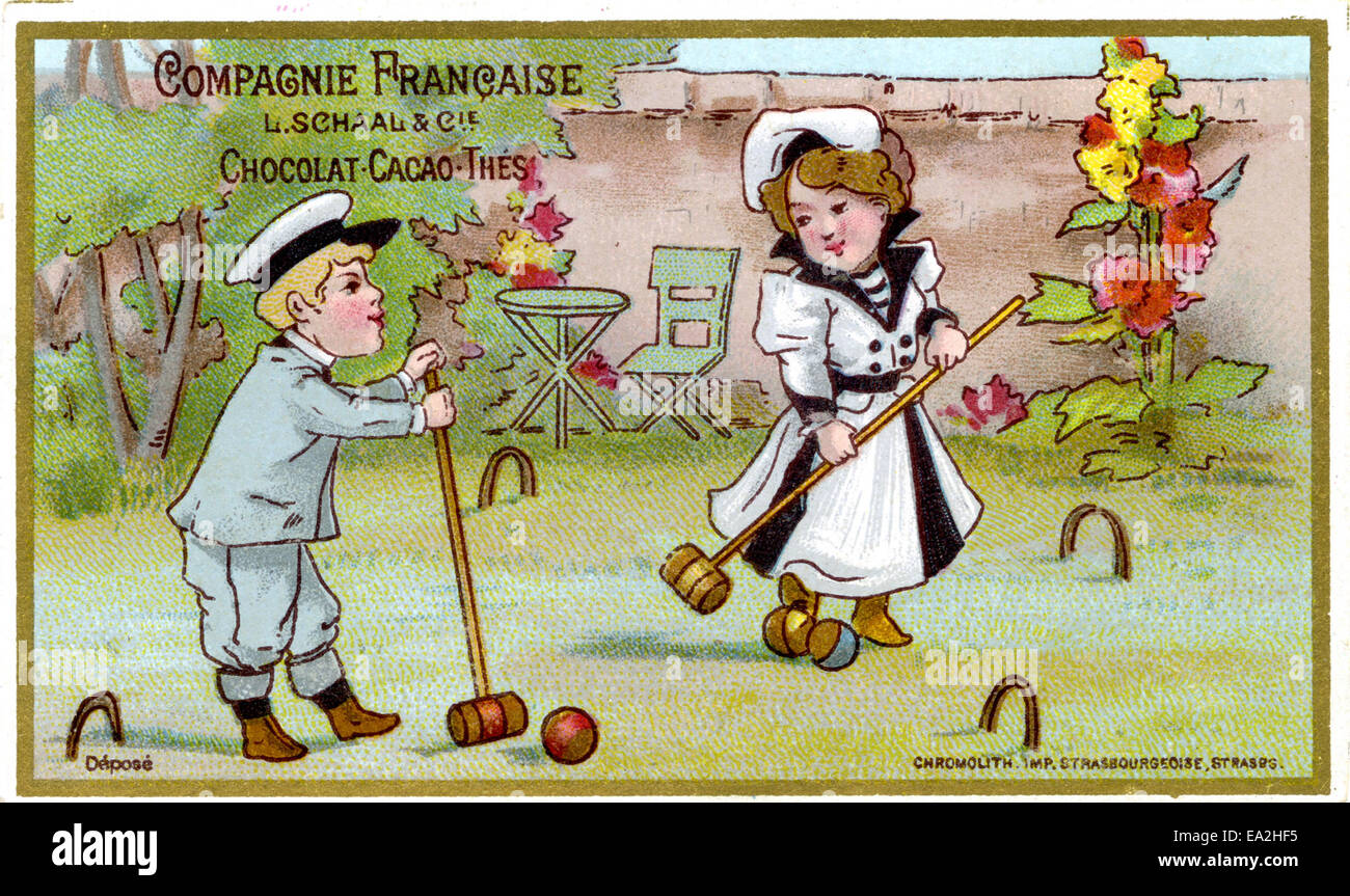 This image showcases a traditional croquet game in England, a sport ...