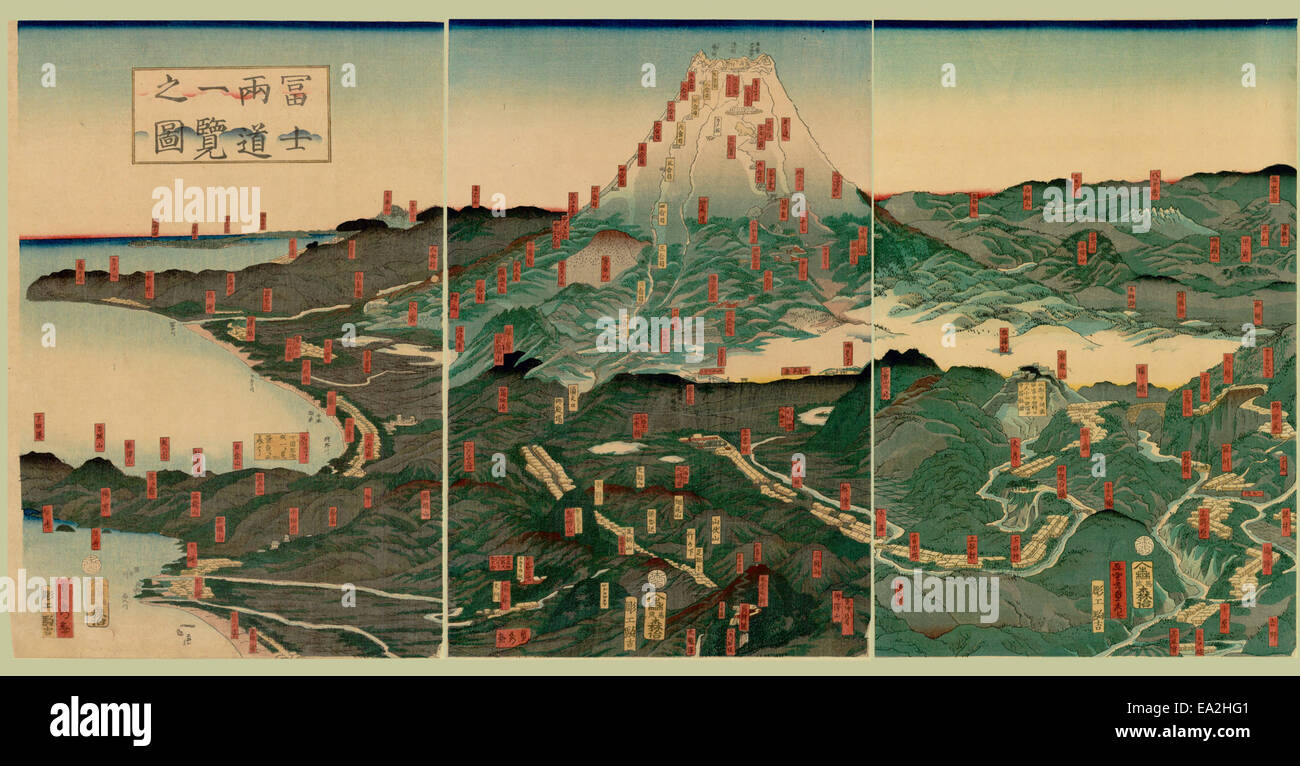 Edo period woodcut map of edo or tokyo hi-res stock photography and ...