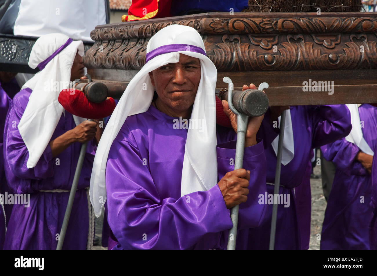 Men Carrying The Andas (Floats) Of Saints During The Procession Of The ...