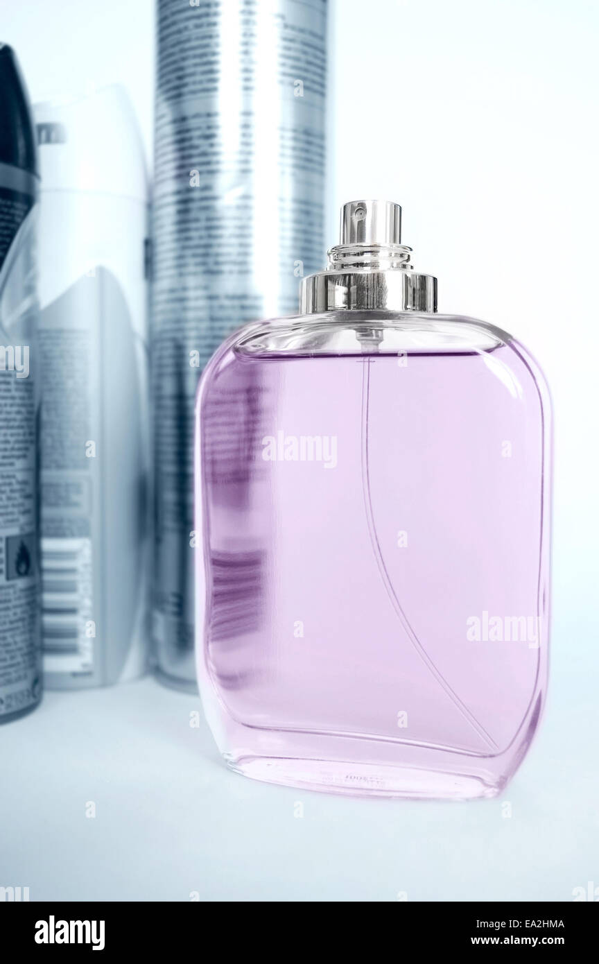 Perfume on white background Stock Photo - Alamy