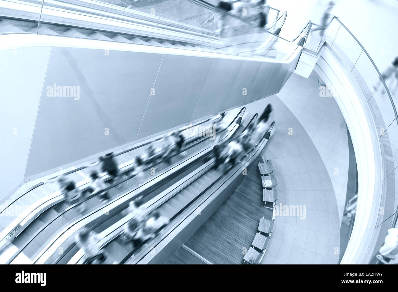 Modern shopping mall. Crowd of people on the escalator Stock Photo - Alamy