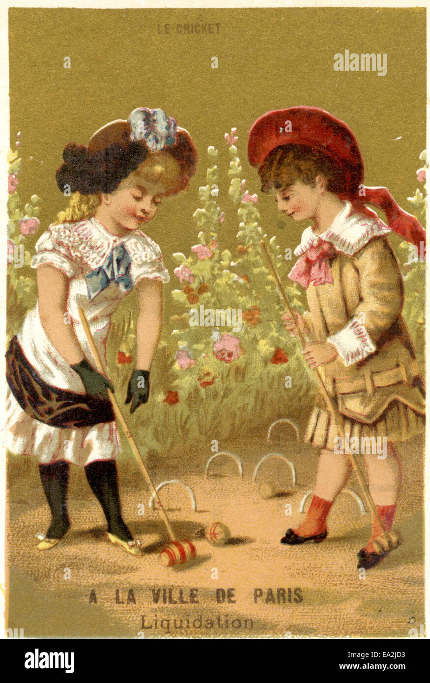 Le cricket is a traditional French game similar to croquet. Played ...