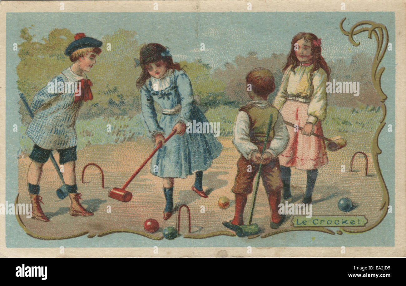A depiction of croquet, a popular lawn game that was especially ...
