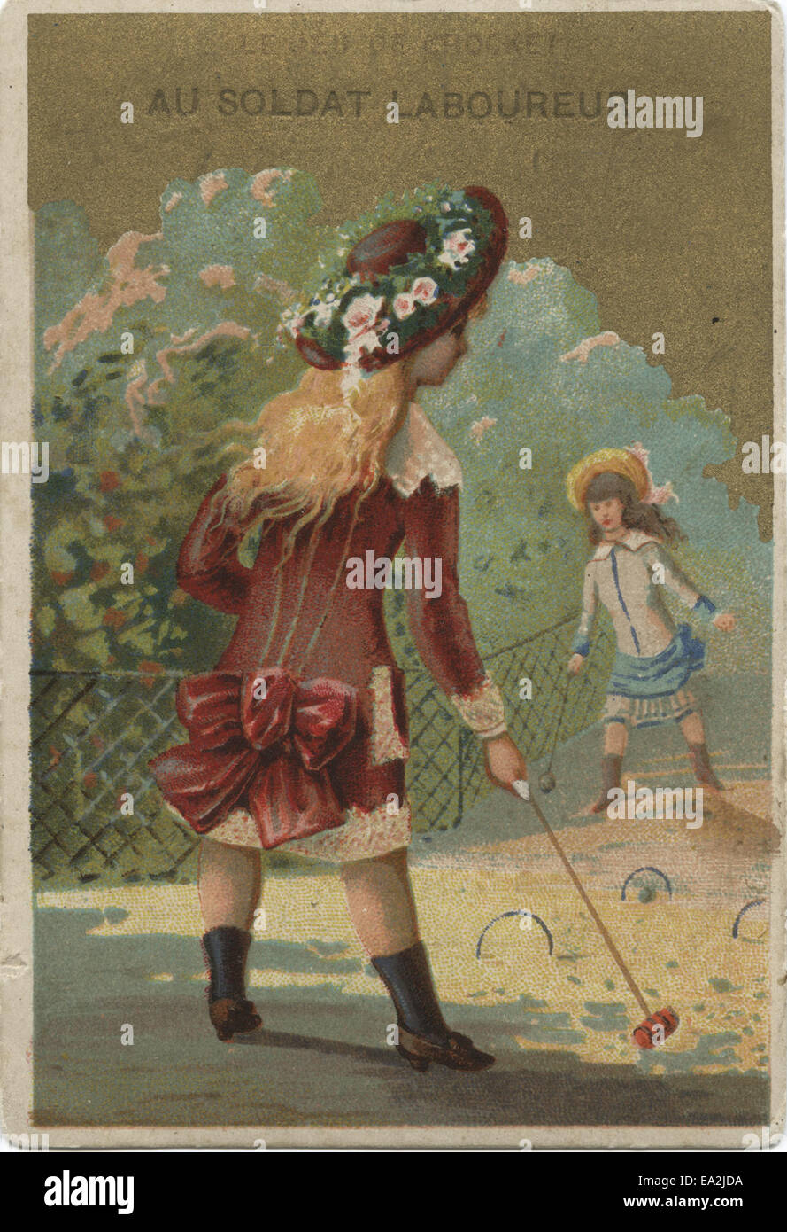 This illustration titled 'Le croquet Le croquet Soldat Laboreur' shows ...