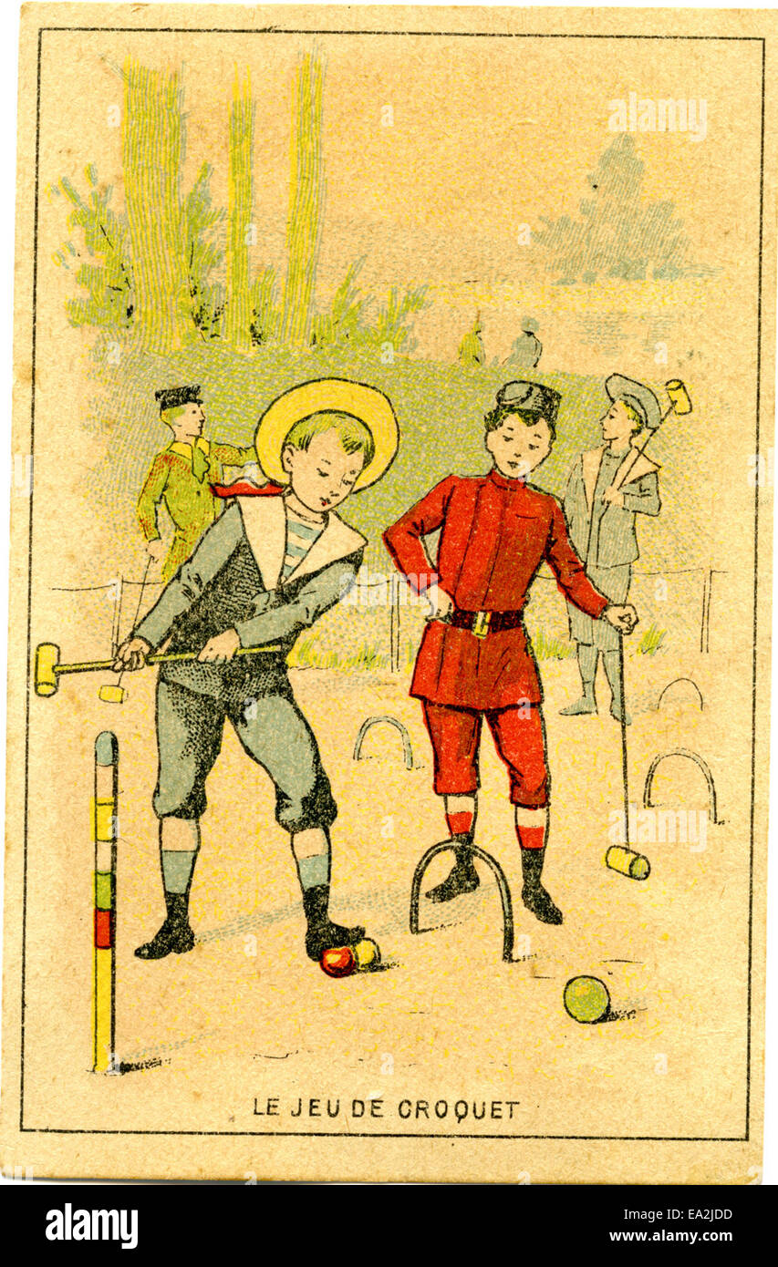 A French photograph of the game of croquet, capturing its popularity as ...