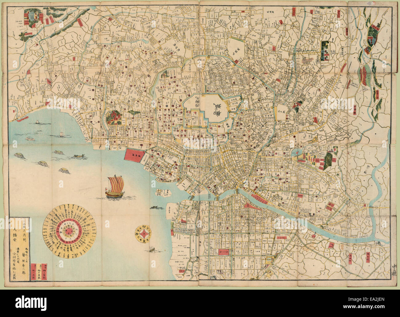 This map of Edo (now Tokyo) shows the city layout during the Edo period ...