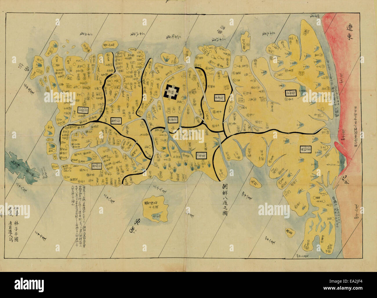 This map of Korea shows the geographic layout of the region, including ...
