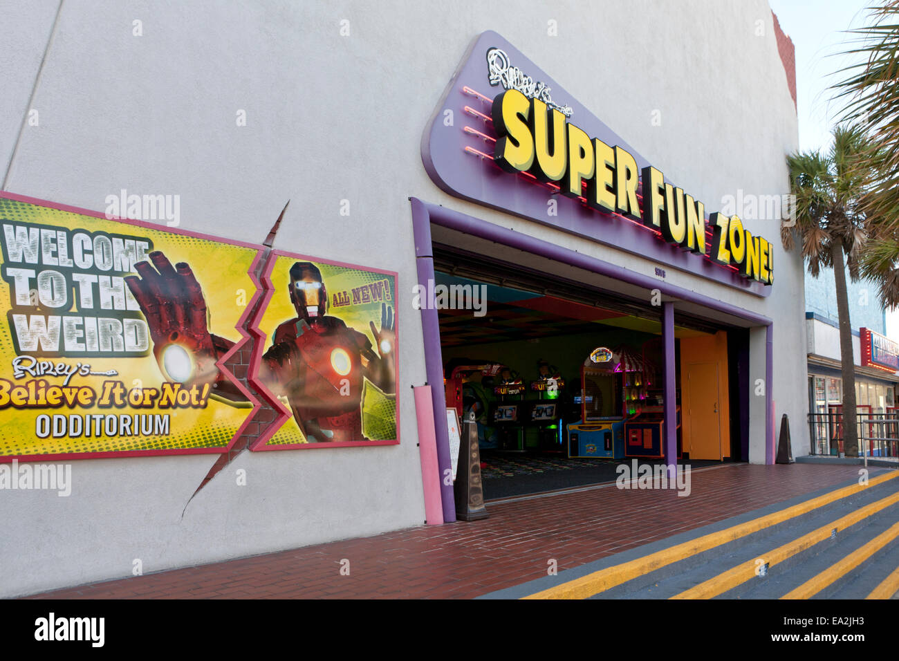 Arcade storefront in downtown Myrtle Beach, South Carolina Stock Photo ...