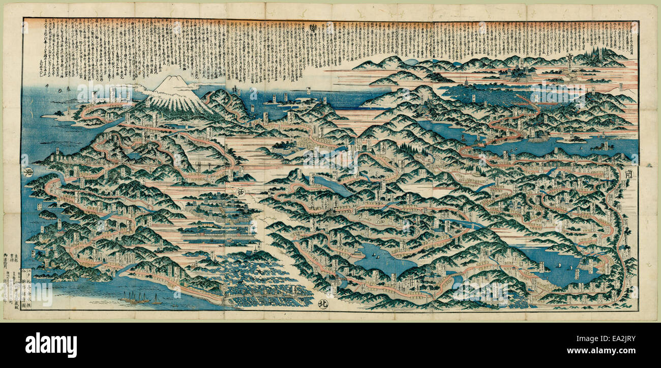 The Tokaido map depicts a historic route connecting Edo (modern-day ...