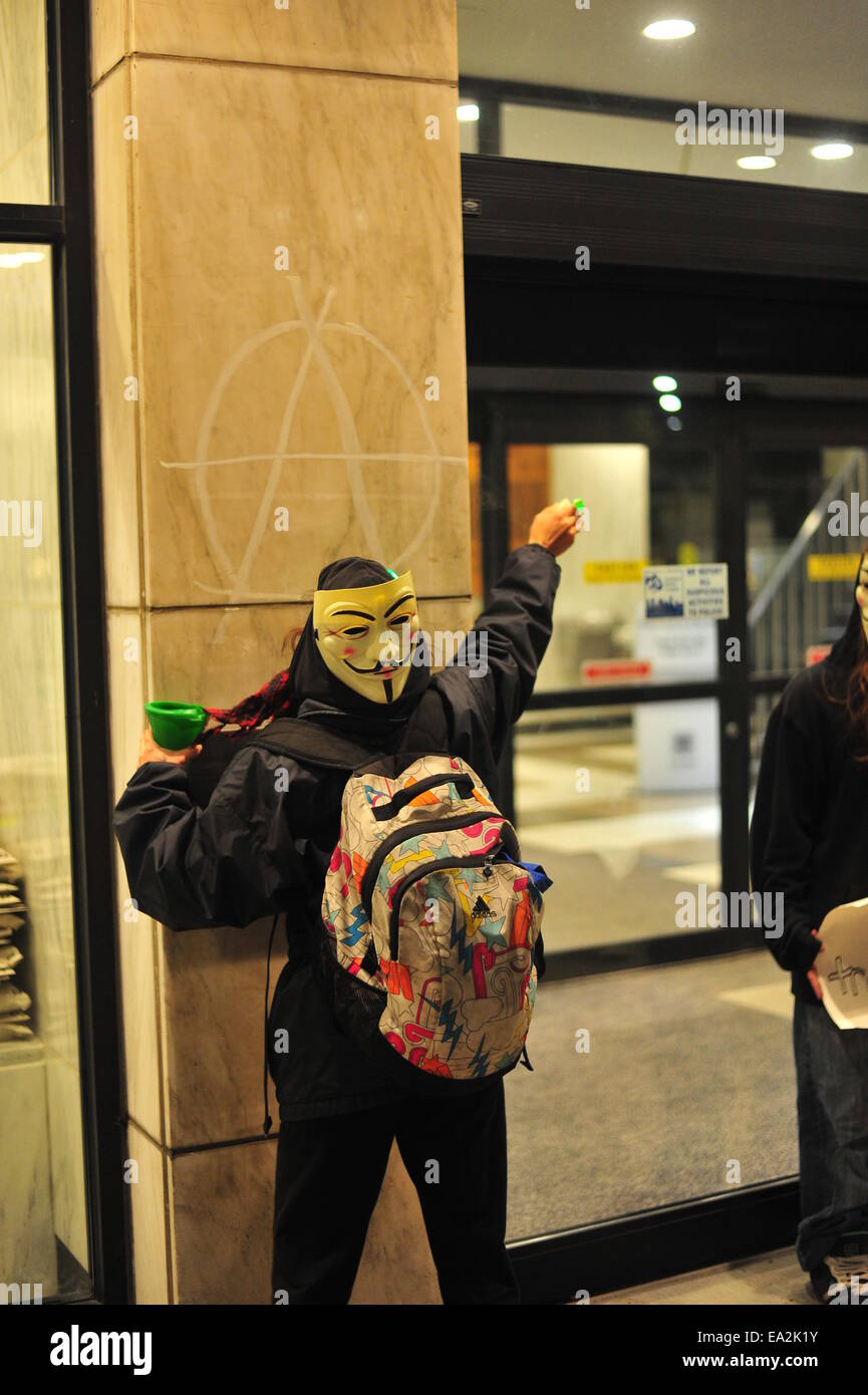 London, Ontario, Canada. 5th November, 2014. Protesters aligned with ...