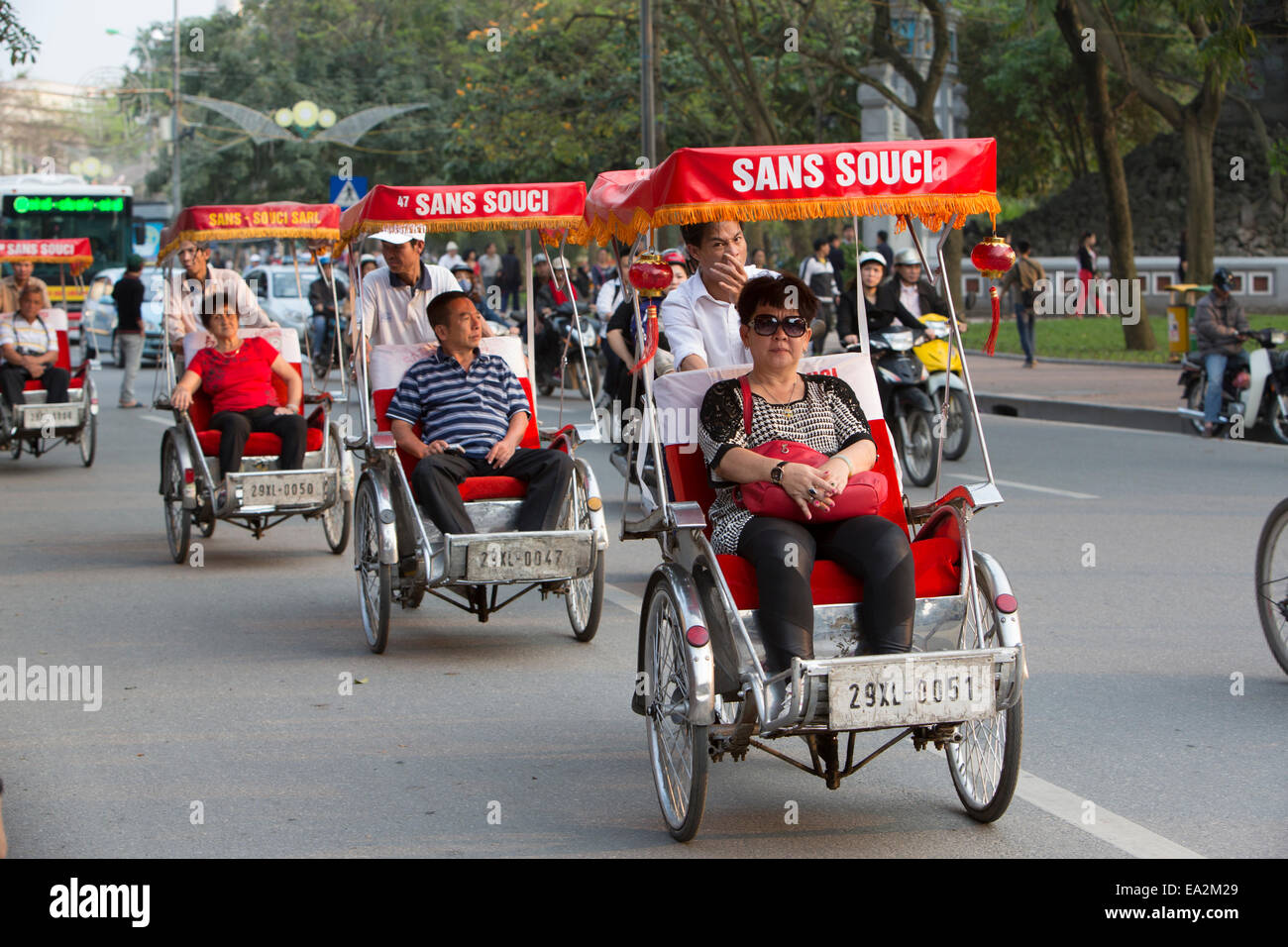 Cascade of cyclos in Hanoi Vietnam Stock Photo - Alamy