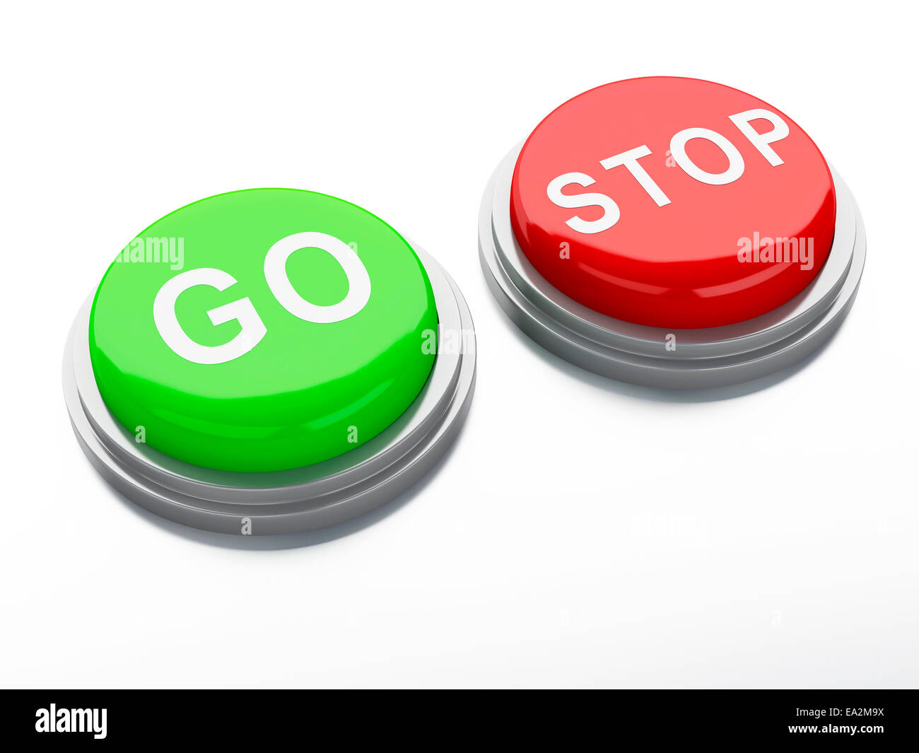 image of go and stop buttons. 3d illustration Stock Photo - Alamy