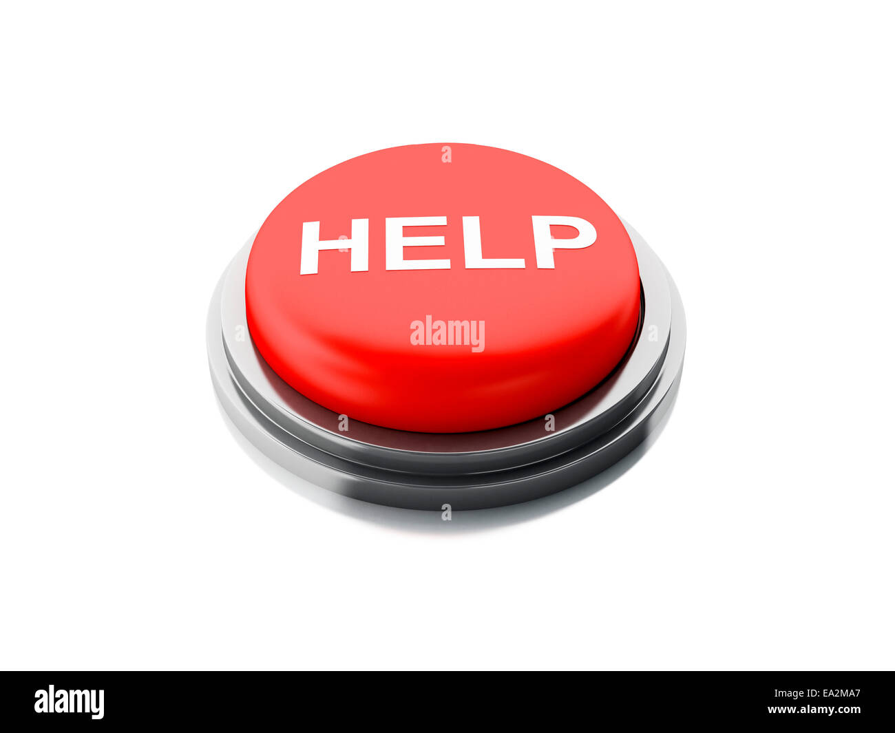 image of Red help button. 3d illustration on white background Stock ...