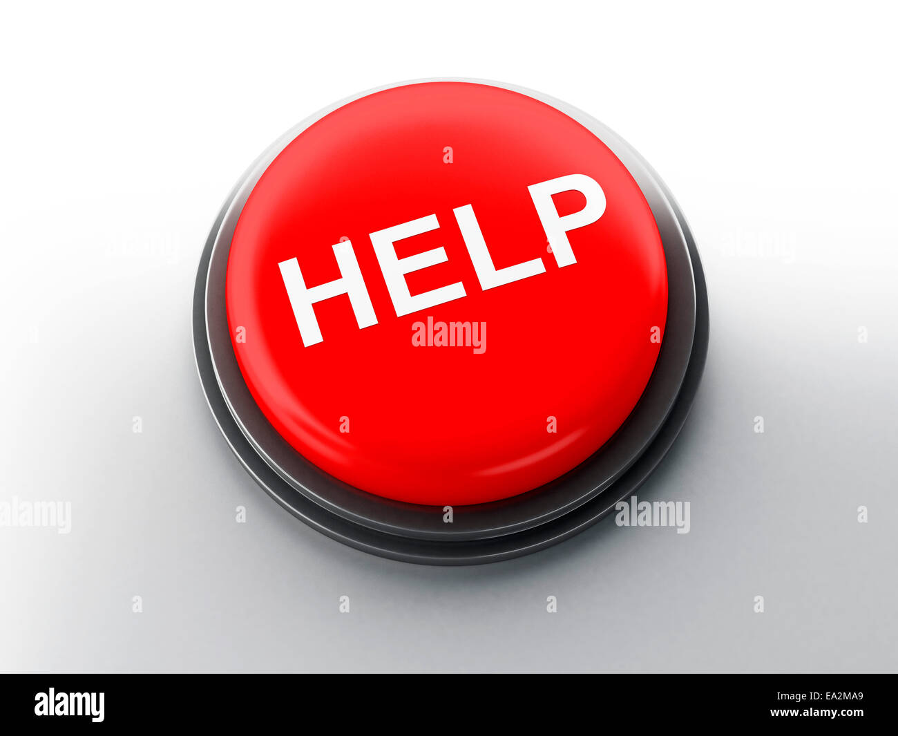 image of Red help button. 3d illustration Stock Photo - Alamy