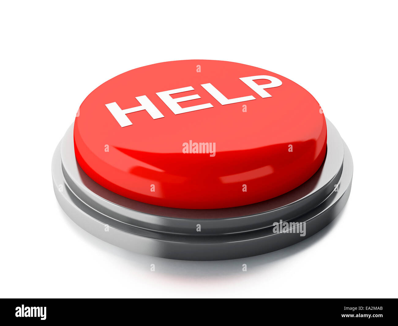 image of Red help button. 3d illustration Stock Photo - Alamy
