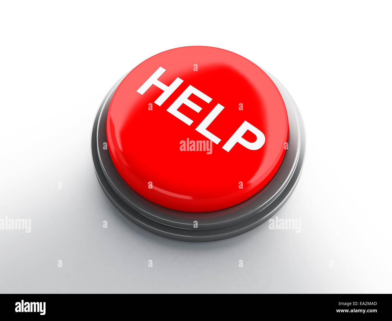 image of Red help button. 3d illustration Stock Photo - Alamy