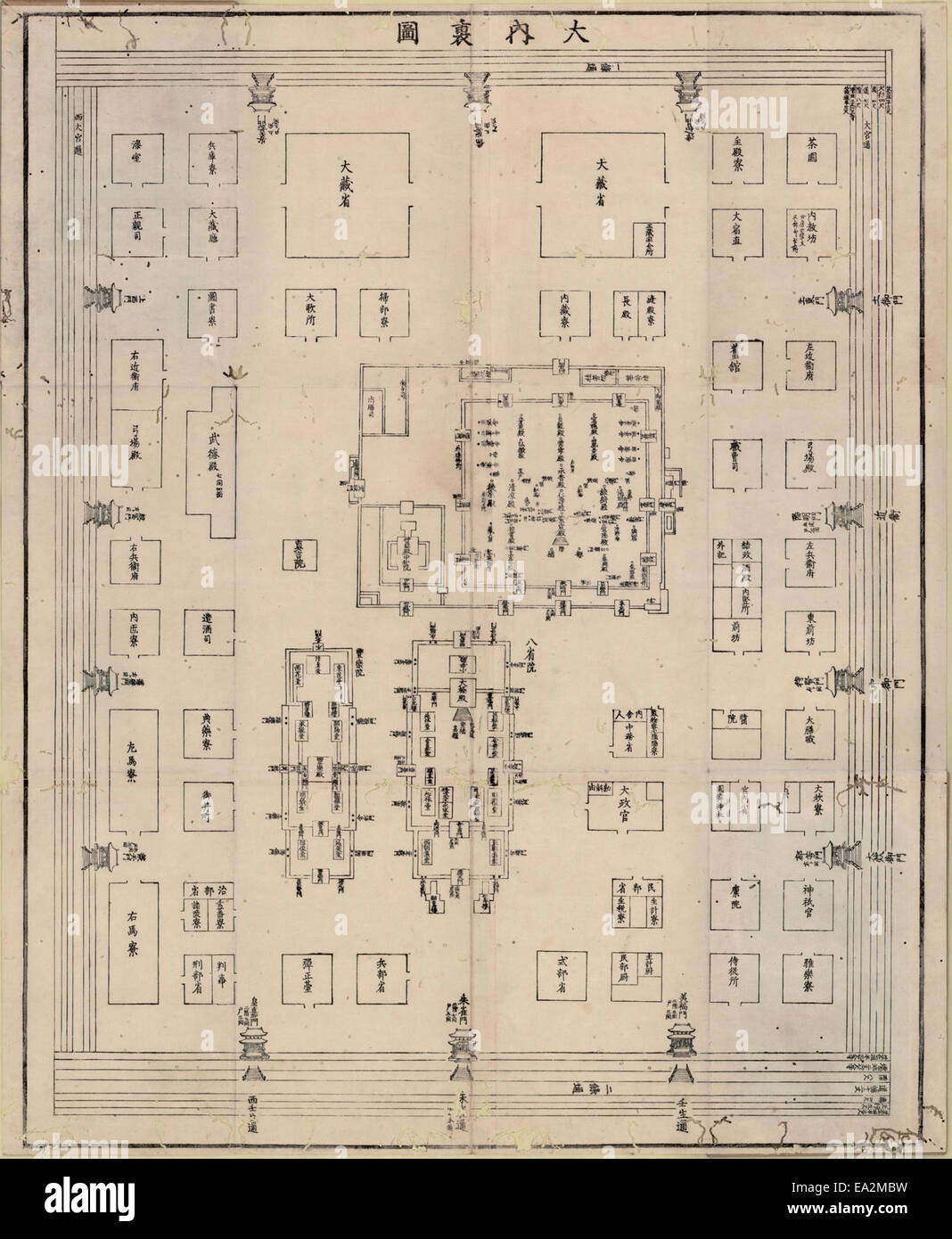 This plan depicts the layout of the Imperial Palace, providing an ...