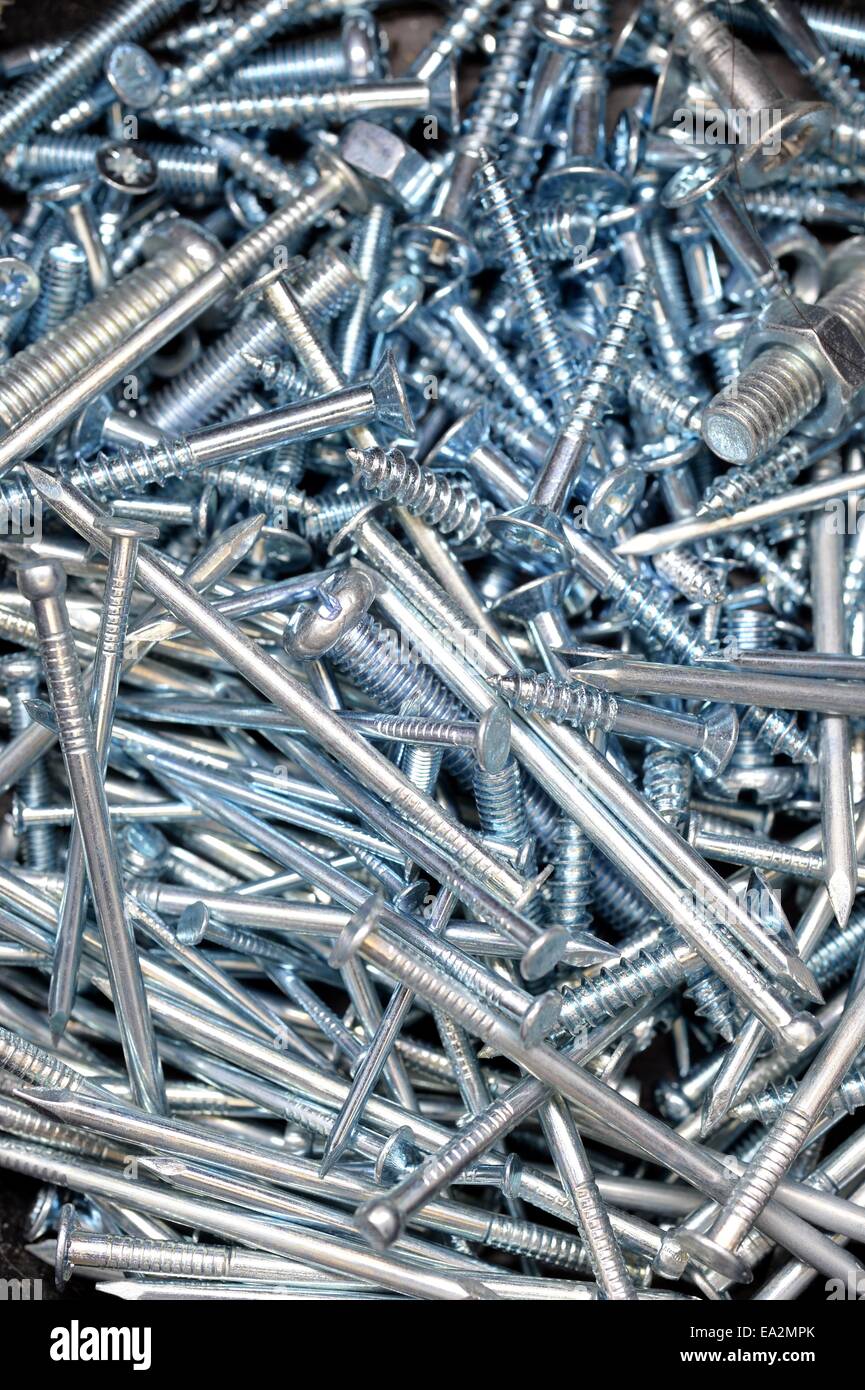 A close up shot of hardware fasteners Stock Photo - Alamy