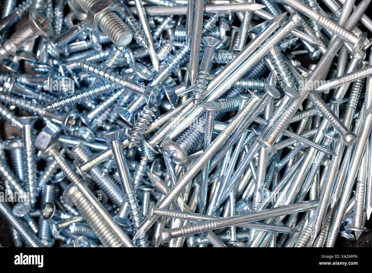 A close up shot of hardware fasteners Stock Photo - Alamy