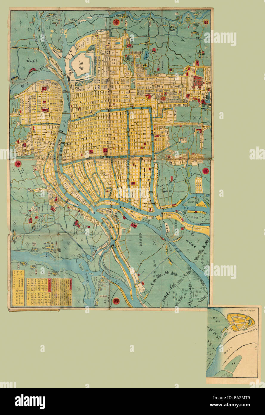 Revised and enlarged plan of osaka hi-res stock photography and images ...