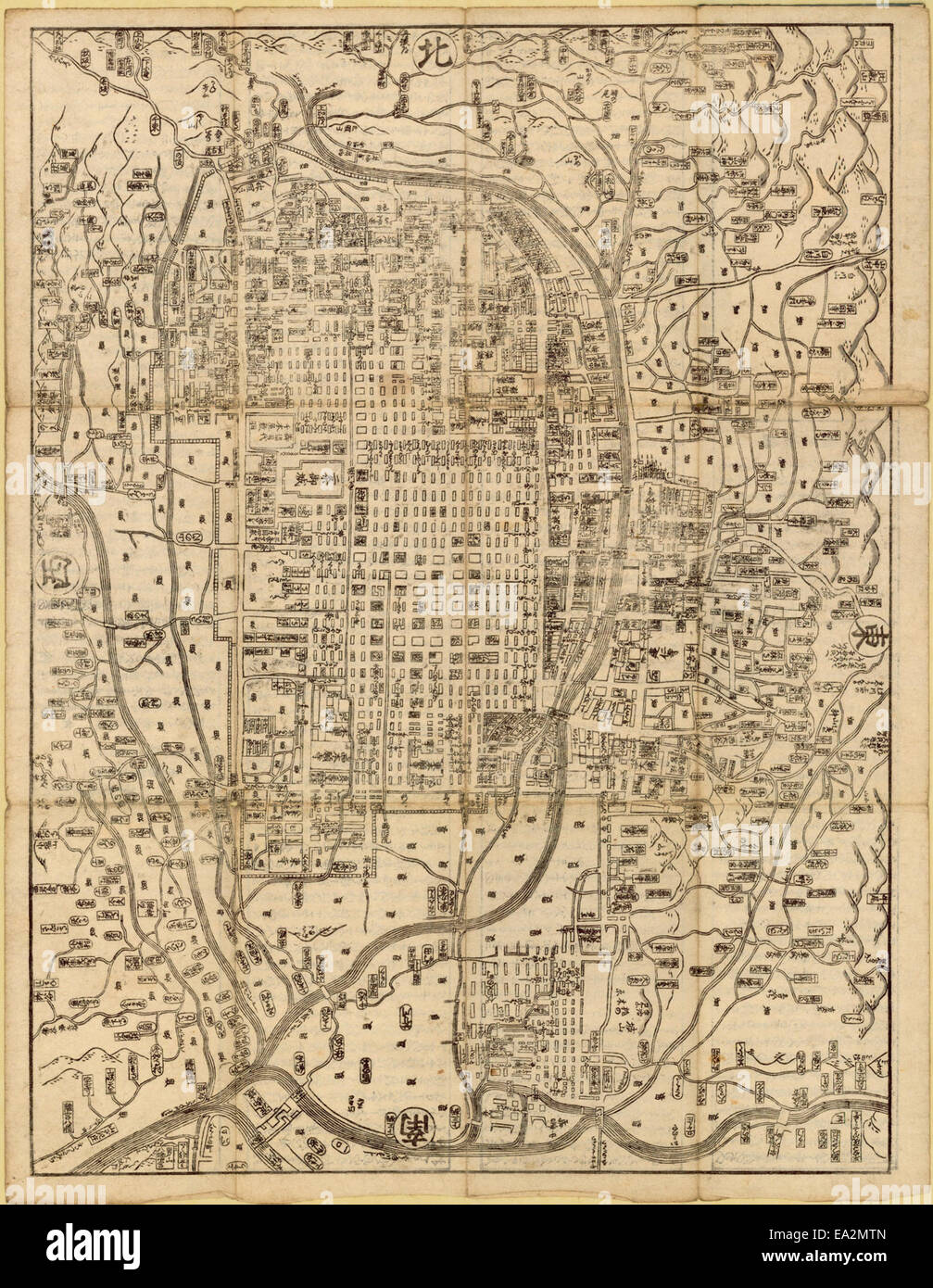 This revised plan of Kyoto features a map and guide to notable places ...