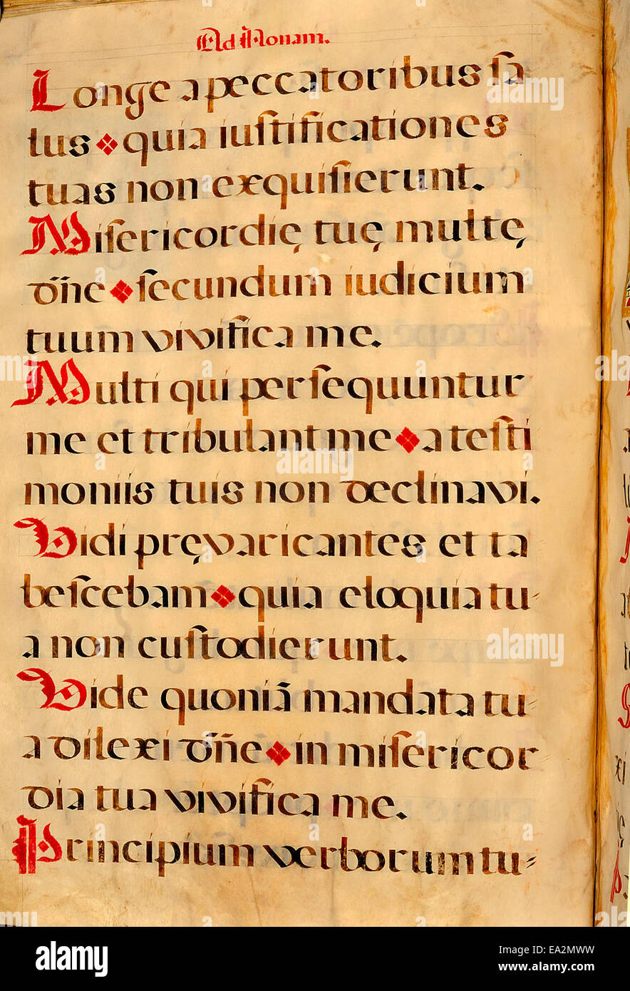 This page from a Spanish chant manuscript features sacred texts written ...