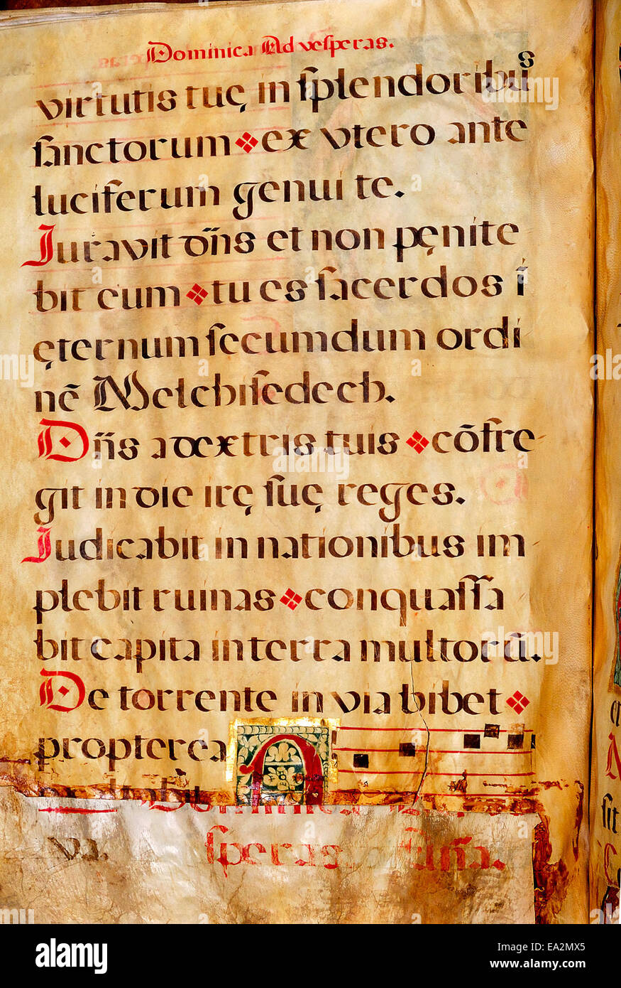 Spanish Chant Manuscript page 067 is part of a historical manuscript ...
