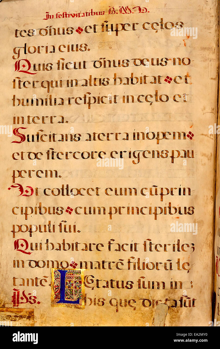 A page from a Spanish chant manuscript, showcasing musical notation and ...