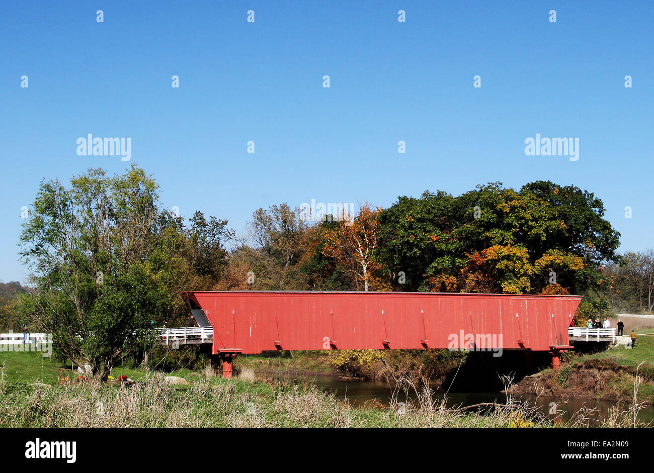 Winterset, IOWA, USA. 11th Oct, 2014. The Hogback Bridge is the ...