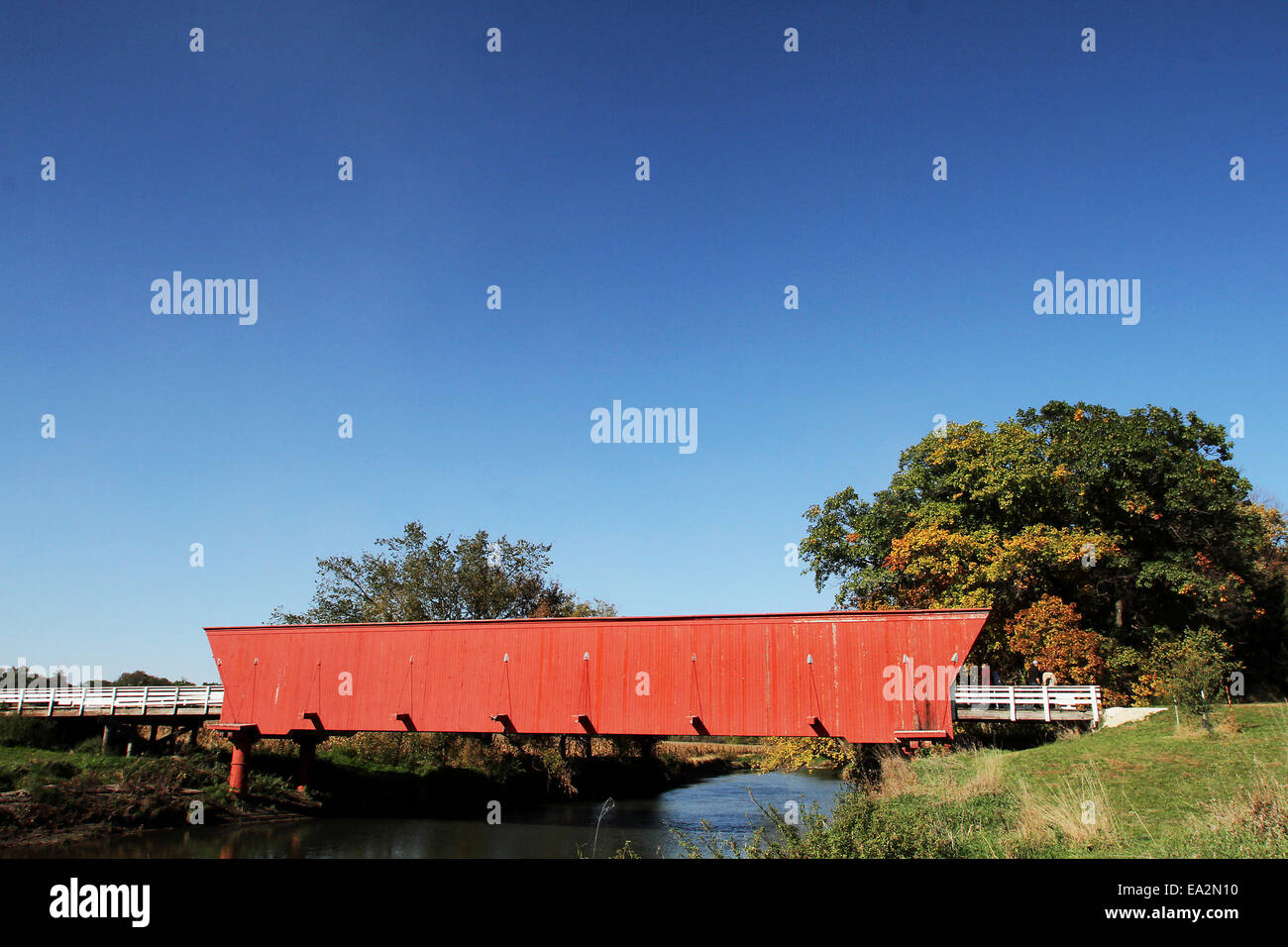 Winterset, IOWA, USA. 11th Oct, 2014. The Hogback Bridge is the ...