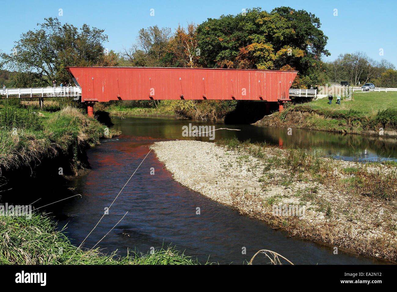 Winterset, IOWA, USA. 11th Oct, 2014. The Hogback Bridge is the ...