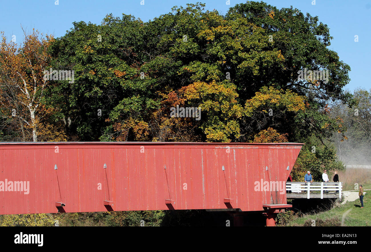 Winterset, IOWA, USA. 11th Oct, 2014. The Hogback Bridge is the ...
