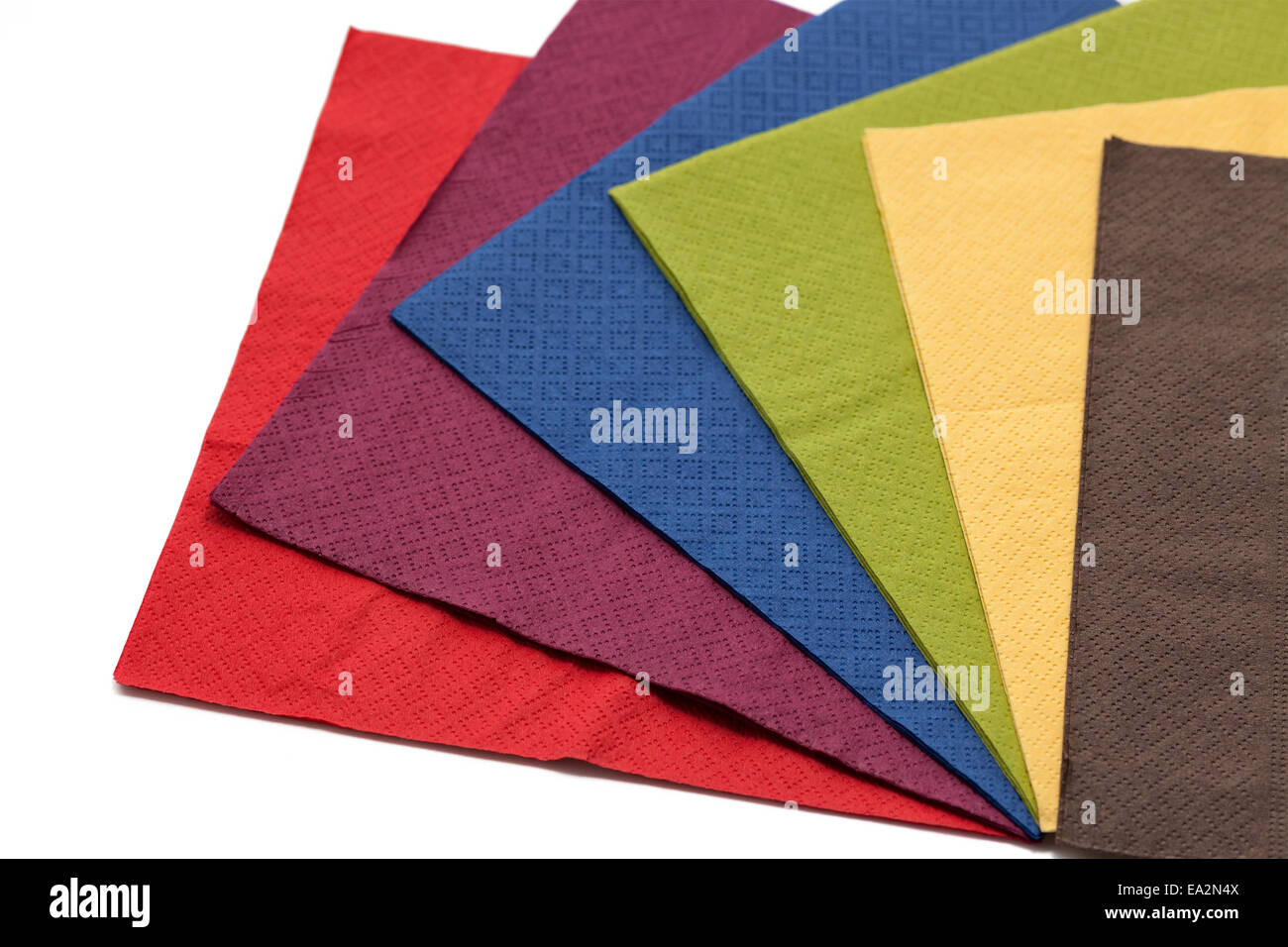 Colorful napkins isolated on white background Stock Photo - Alamy