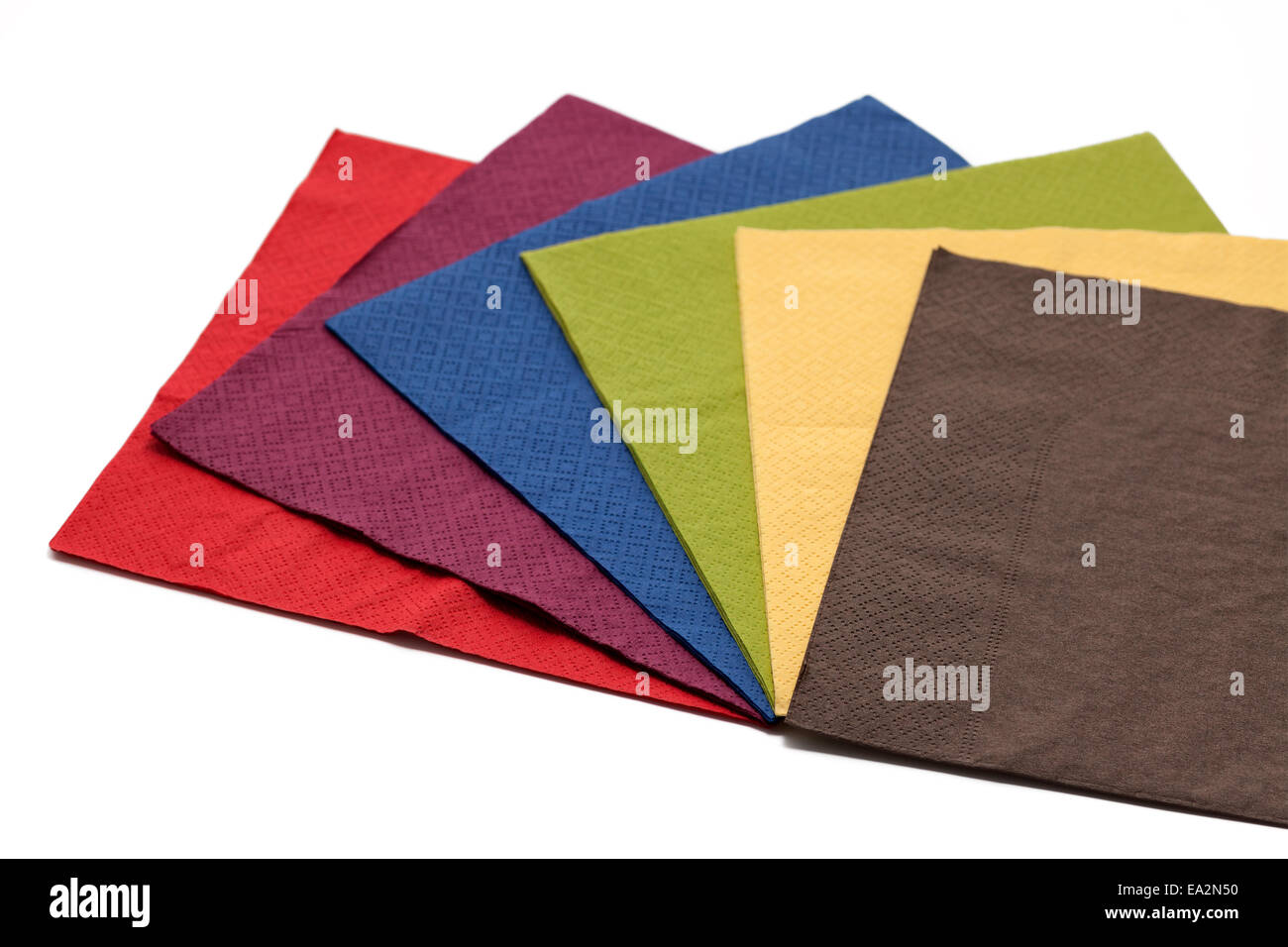 Colorful napkins isolated on white background Stock Photo - Alamy
