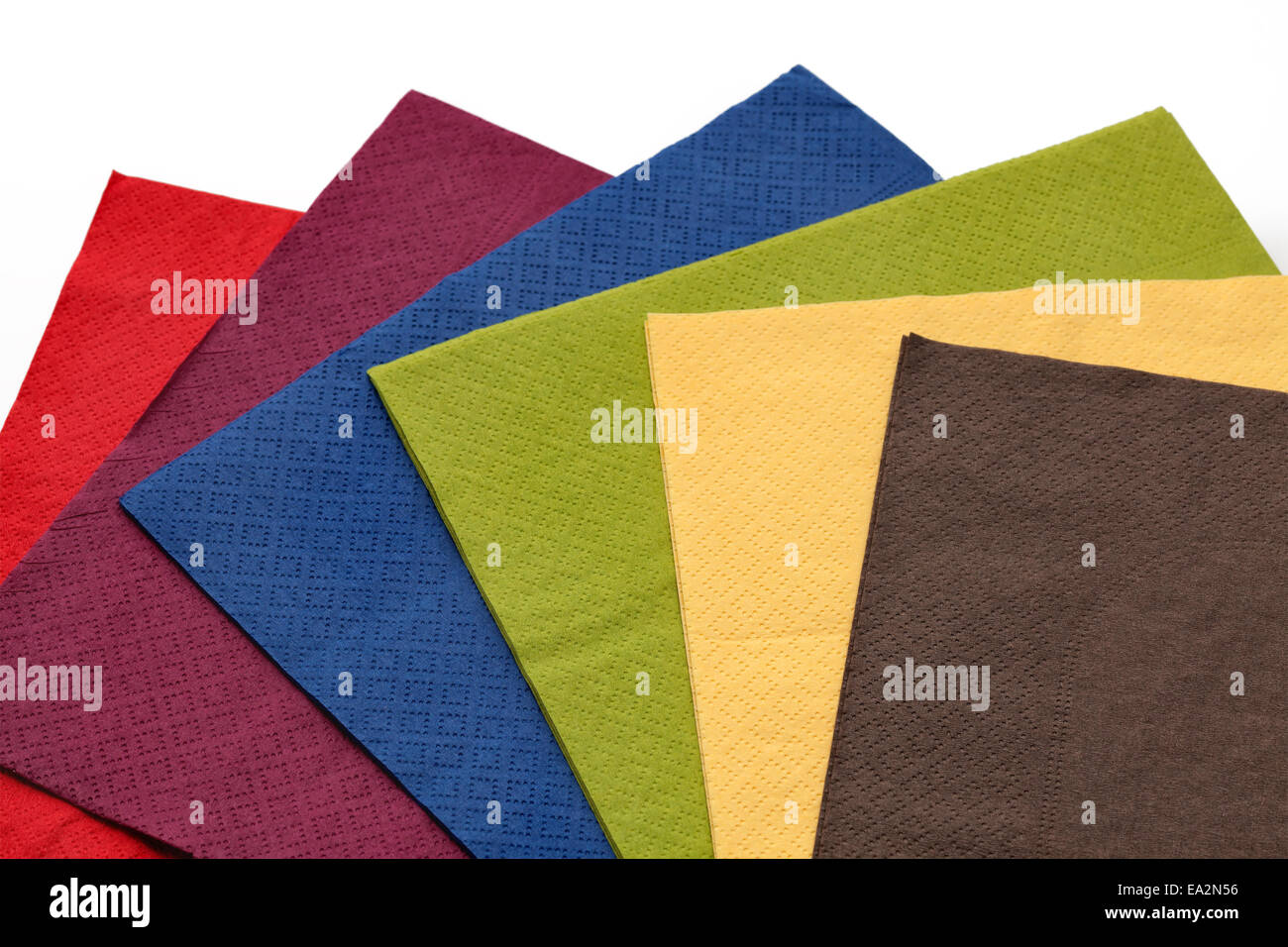 Colorful napkins isolated on white background Stock Photo - Alamy