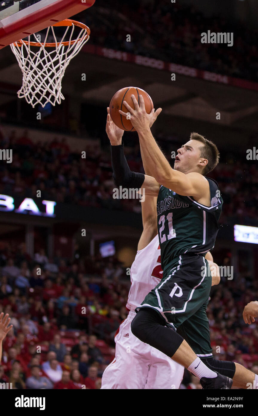 November 5, 2014: UW-Parkside Ranger guard Jimmy Gavin #21 scores on a ...