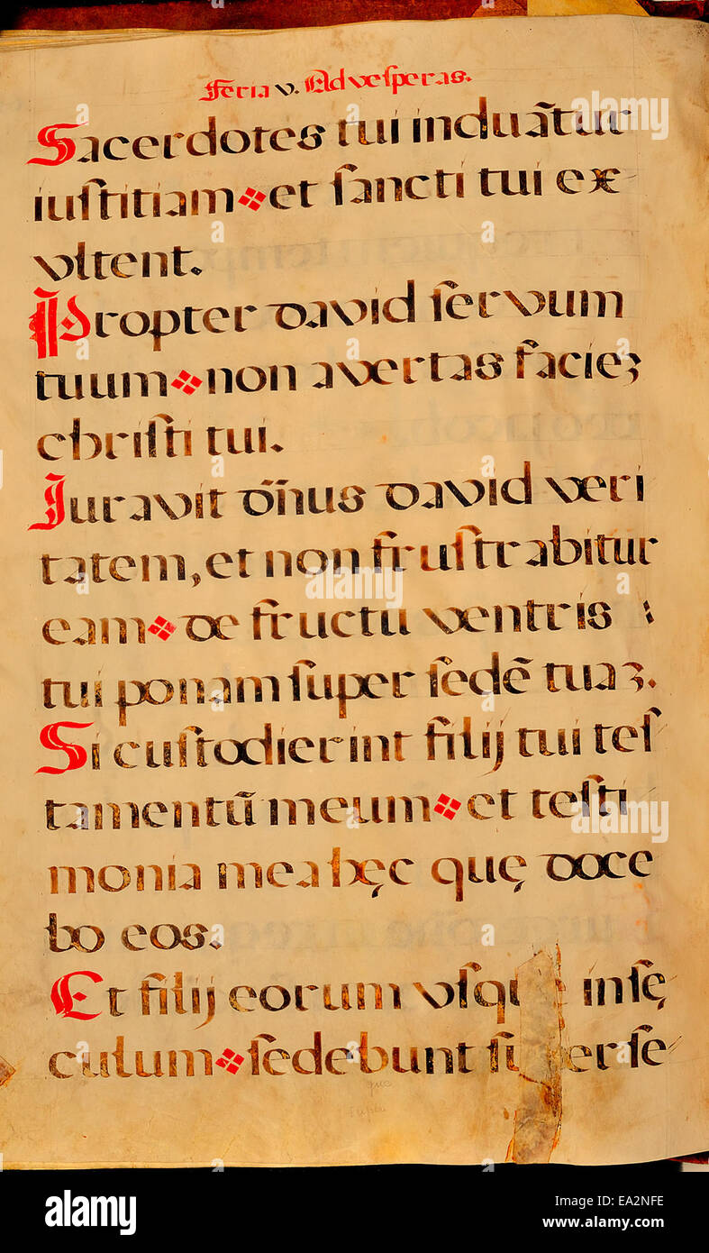 A page from the Spanish Chant Manuscript, showcasing traditional ...