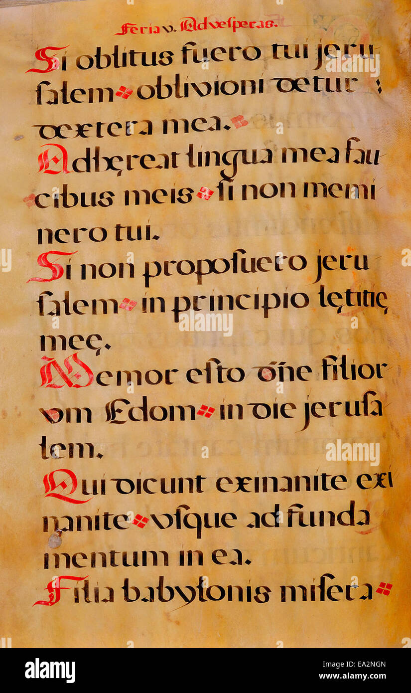 This page from a Spanish Chant Manuscript features a traditional chant ...