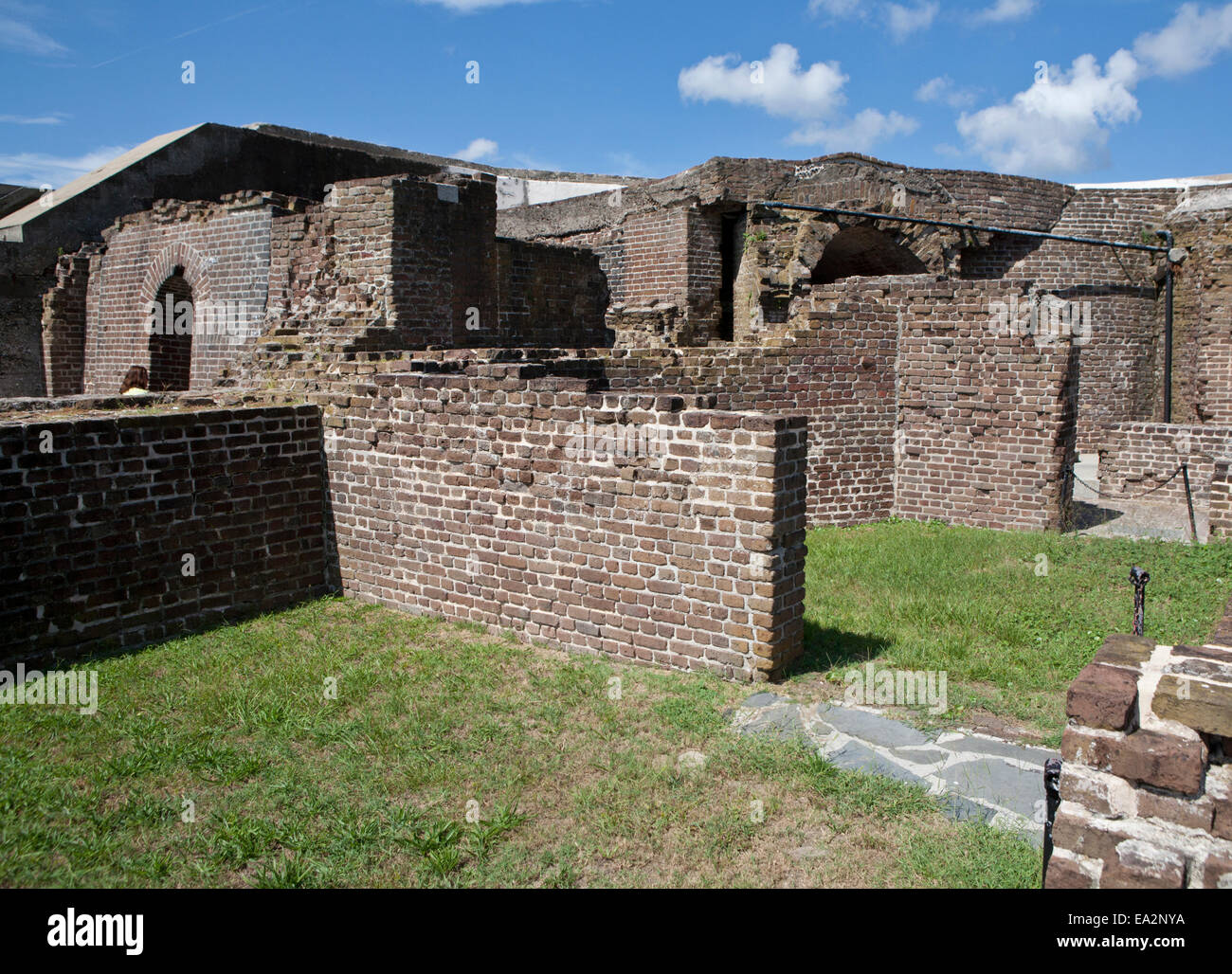 Remains of barracks (officers and enlisted) at Fort Sumter, South ...