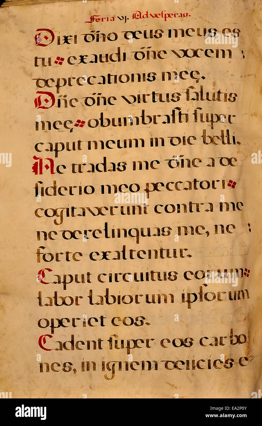 A page from a Spanish Chant Manuscript featuring Latin chanting used in ...