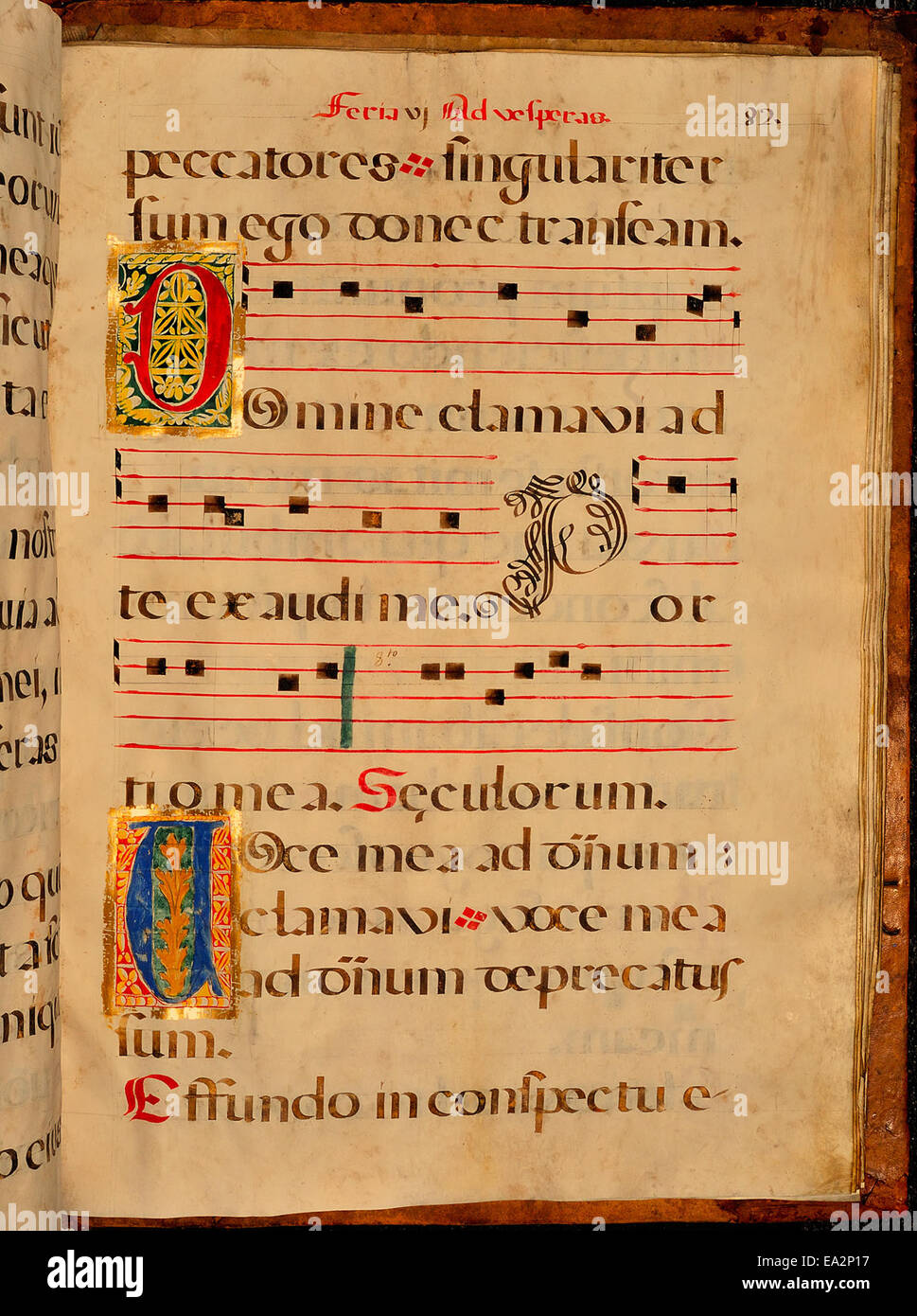 A page from a Spanish Chant Manuscript, showcasing a Latin chant. The ...
