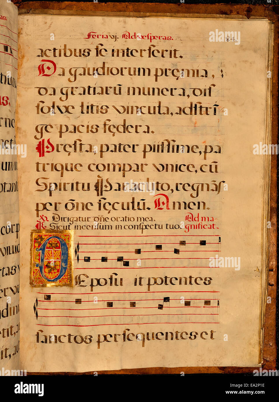 A page from a Spanish chant manuscript, detailing the musical notes and ...