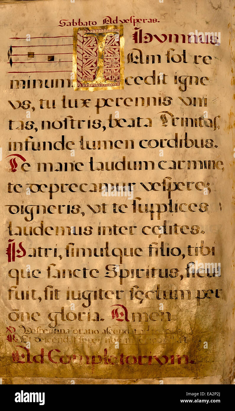 This page from a Spanish chant manuscript features religious chants ...