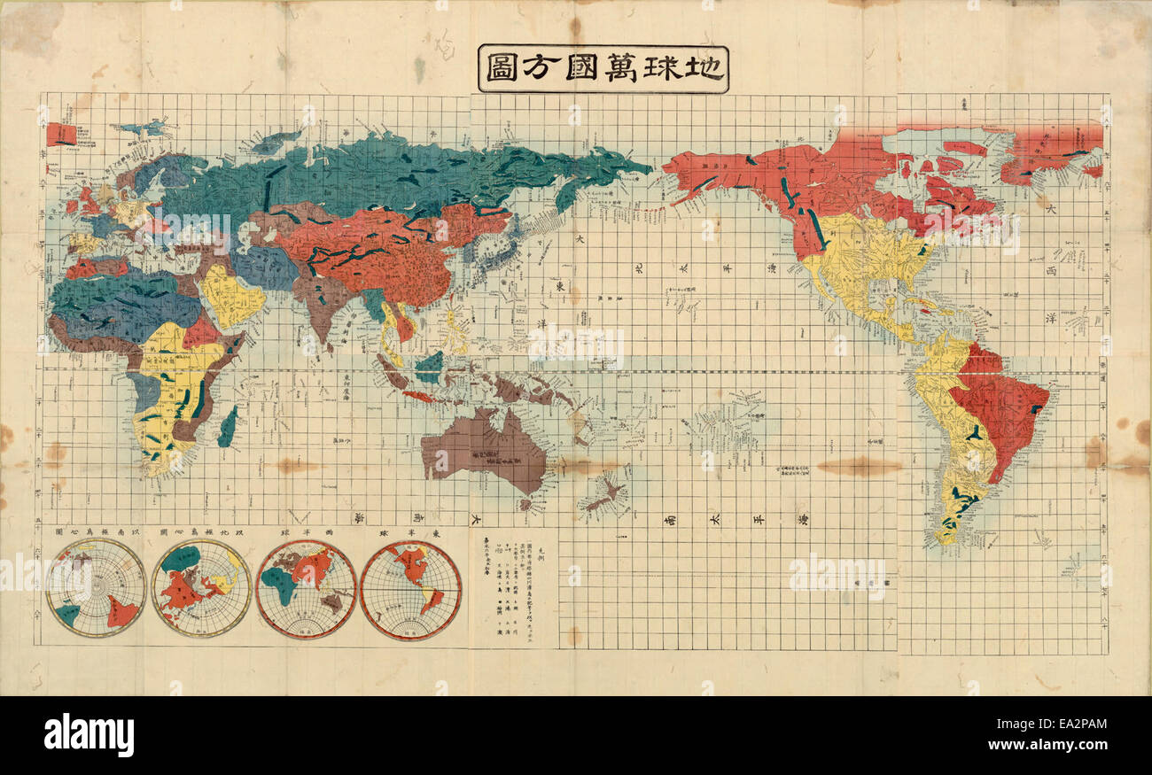 This square map provides a world overview, showing all countries across ...