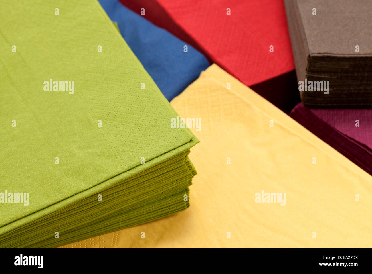Pile of colorful napkin paper Stock Photo - Alamy